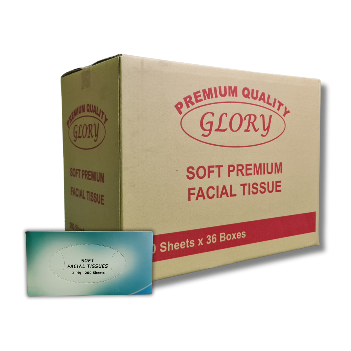 36 x Glory Facial Tissue 2ply 200 Sheets – WA CHEMICAL Pty Ltd